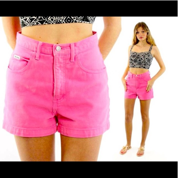 Guess | Shorts | Vintage Guesss Hot Pink Daisy Dukes High Waisted Jean ...